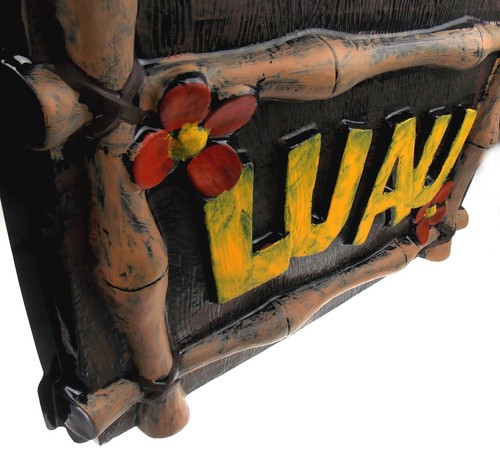 Luau Sign Lightweight Thin Plastic Party Room Decor Novelty 3D Hawaiian ...