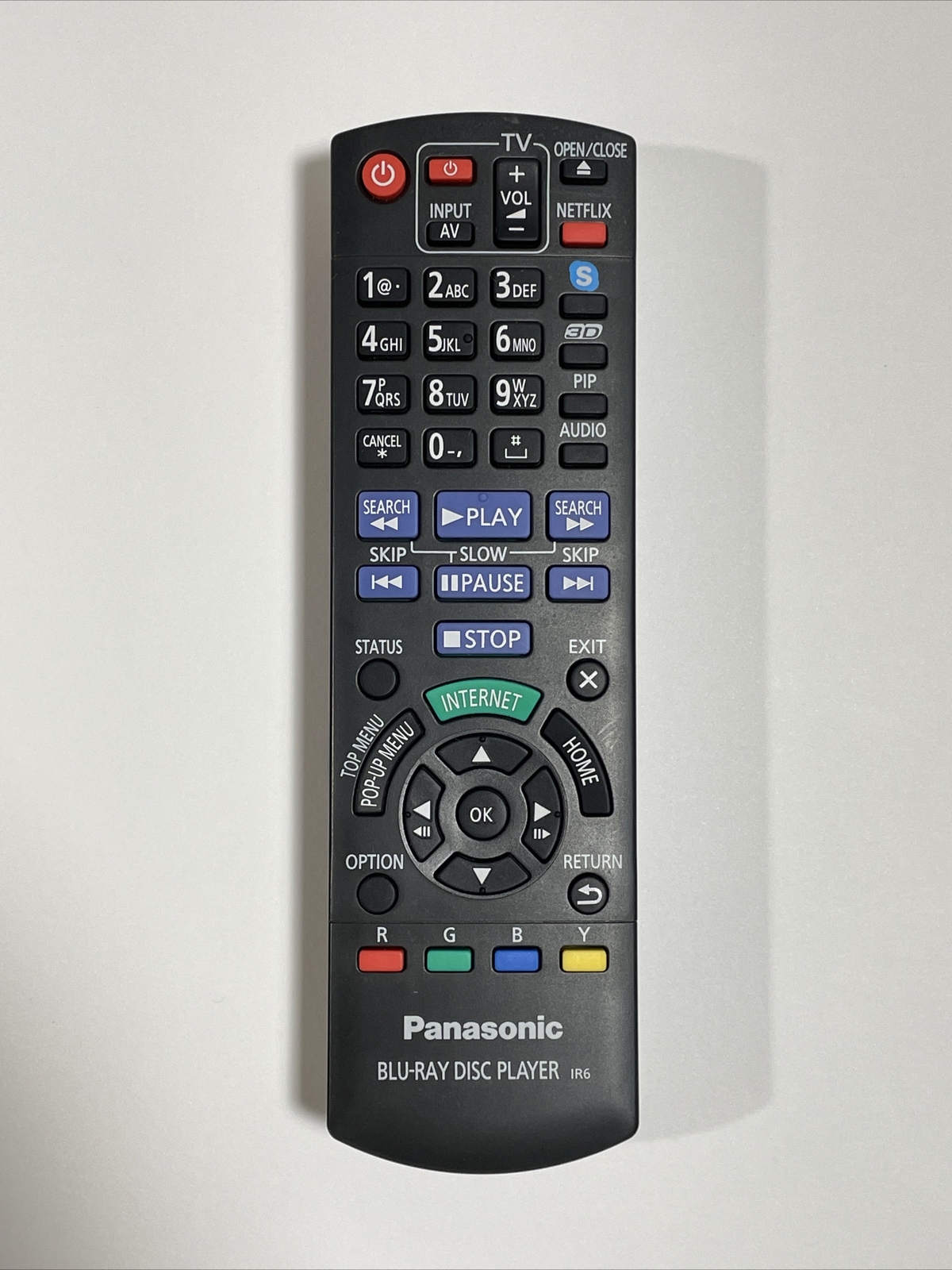 Panasonic N2QAYB000719 Blu-ray DISC DVD BD IR6 Remote Control *TESTED ...