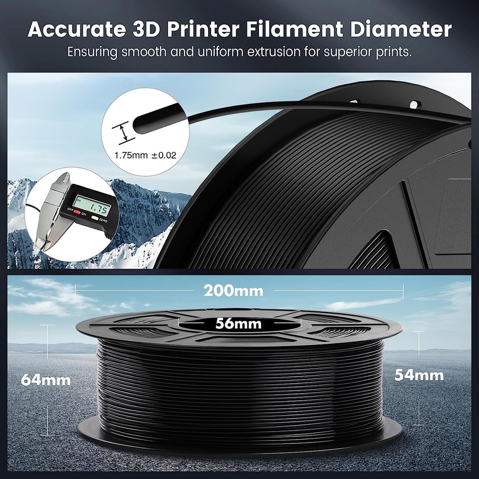 SUNLU PLA 3D Printer Filament 1.75mm Neatly Wound 1KG 330 Meters ...
