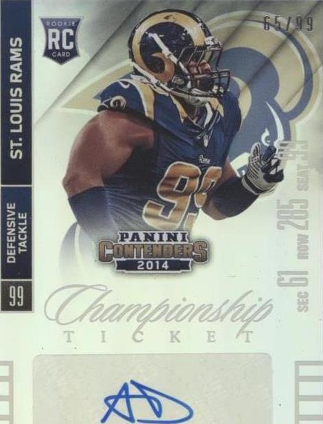 2014 Panini Contenders - Aaron Donald #101 Championship Ticket Sec Row ...