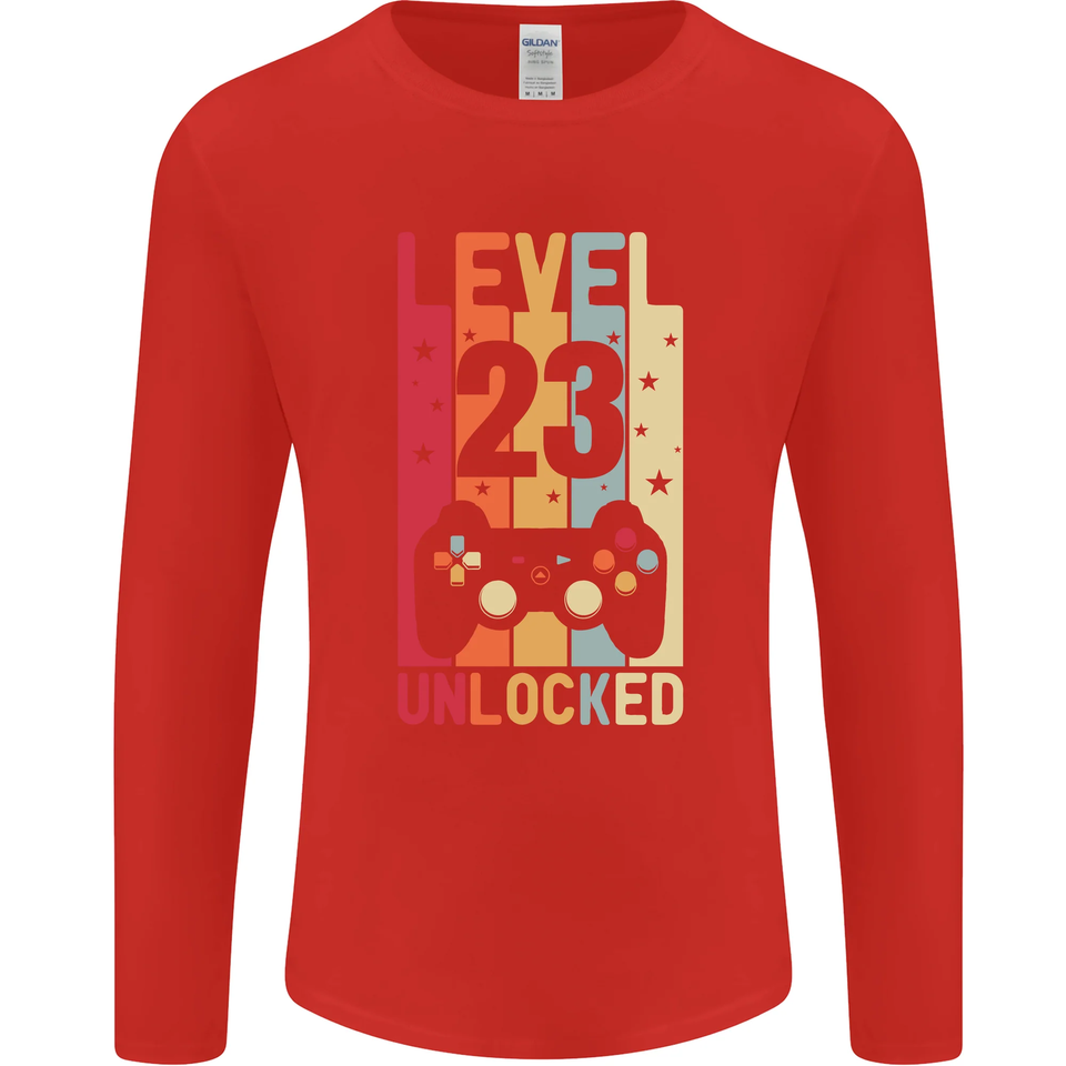 23rd Birthday 23 Year Old Level Up Gamming Mens Long Sleeve T-Shirt | eBay