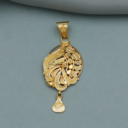 20k Yellow Gold Pendant Jewelry, Women Flower Pendent, Indian Handmade ...