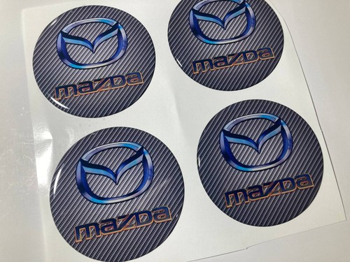 4 X All Sizes Silicone Sticker Mazda For Wheel Center Hub caps Epoxy ...
