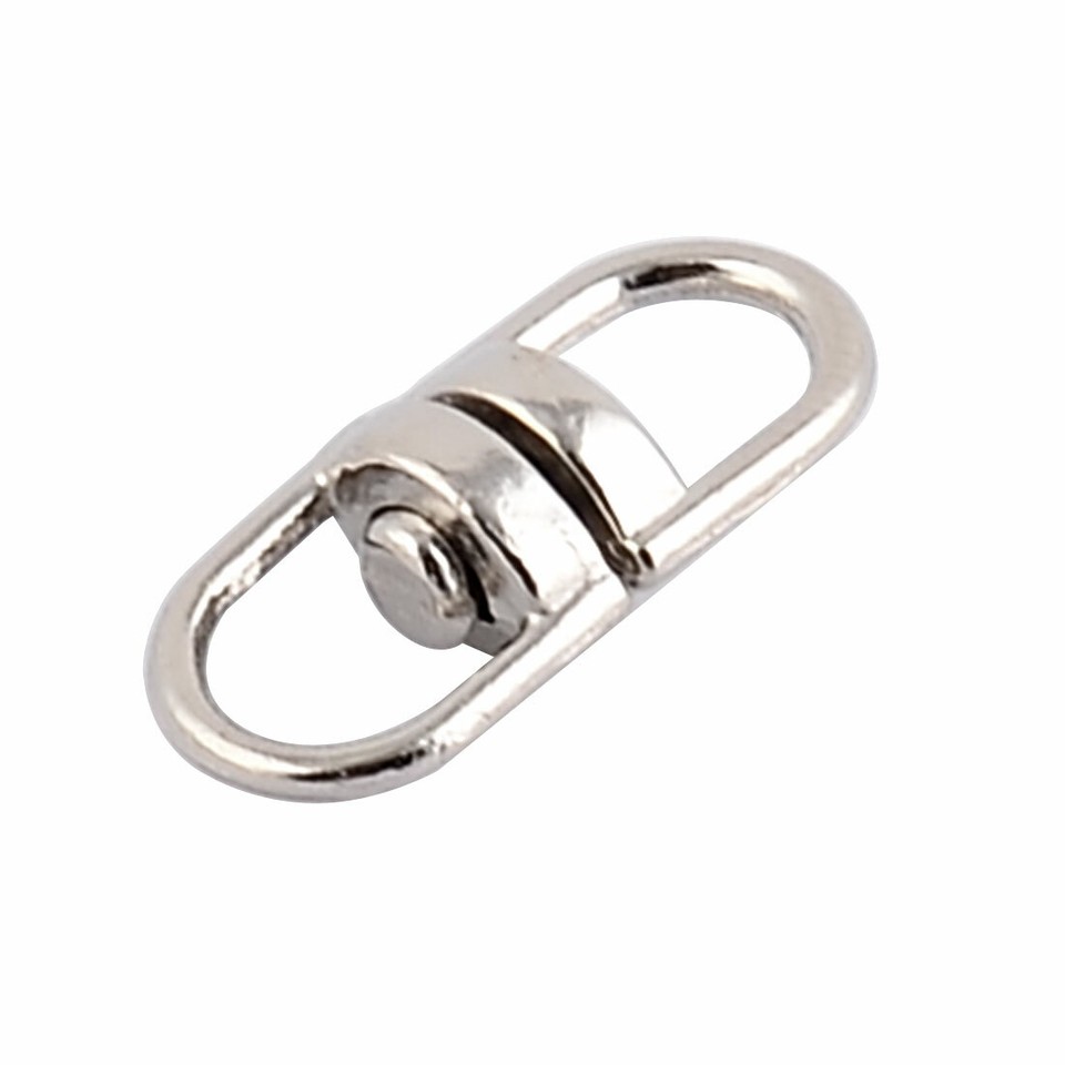 Metal Double Ended Key Chain Link Swivel Ring Connector Silver Tone ...