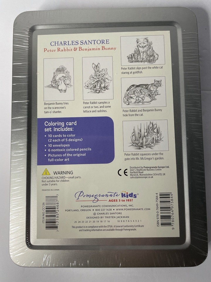 Charles Santore Peter Rabbit&Benjamin Bunny Coloring Cards Box Set | eBay