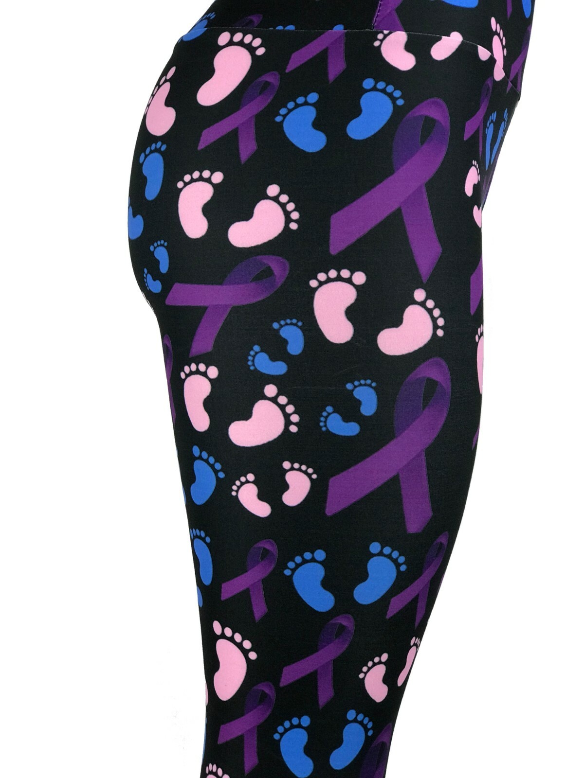 Footprints Pink & Blue Purple Ribbons One Size SIDS Awareness TC Soft ...