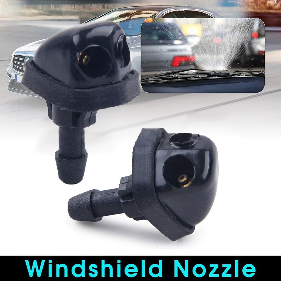 New High Quality Sprinkler Single-hole Washer Spray Kits 2pcs Black Car ...