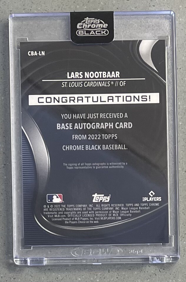 2022 Topps Chrome Black Lars Nootbaar Rookie Auto Encased #CBA-LN ...
