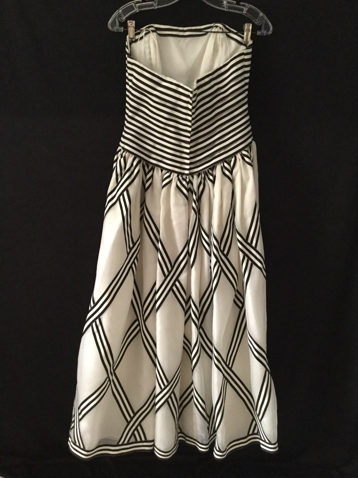 VINTAGE GABRIELLA ARANGO BLACK/WHITE STRAPLESS SILK DRESS- SIZE 8 | eBay