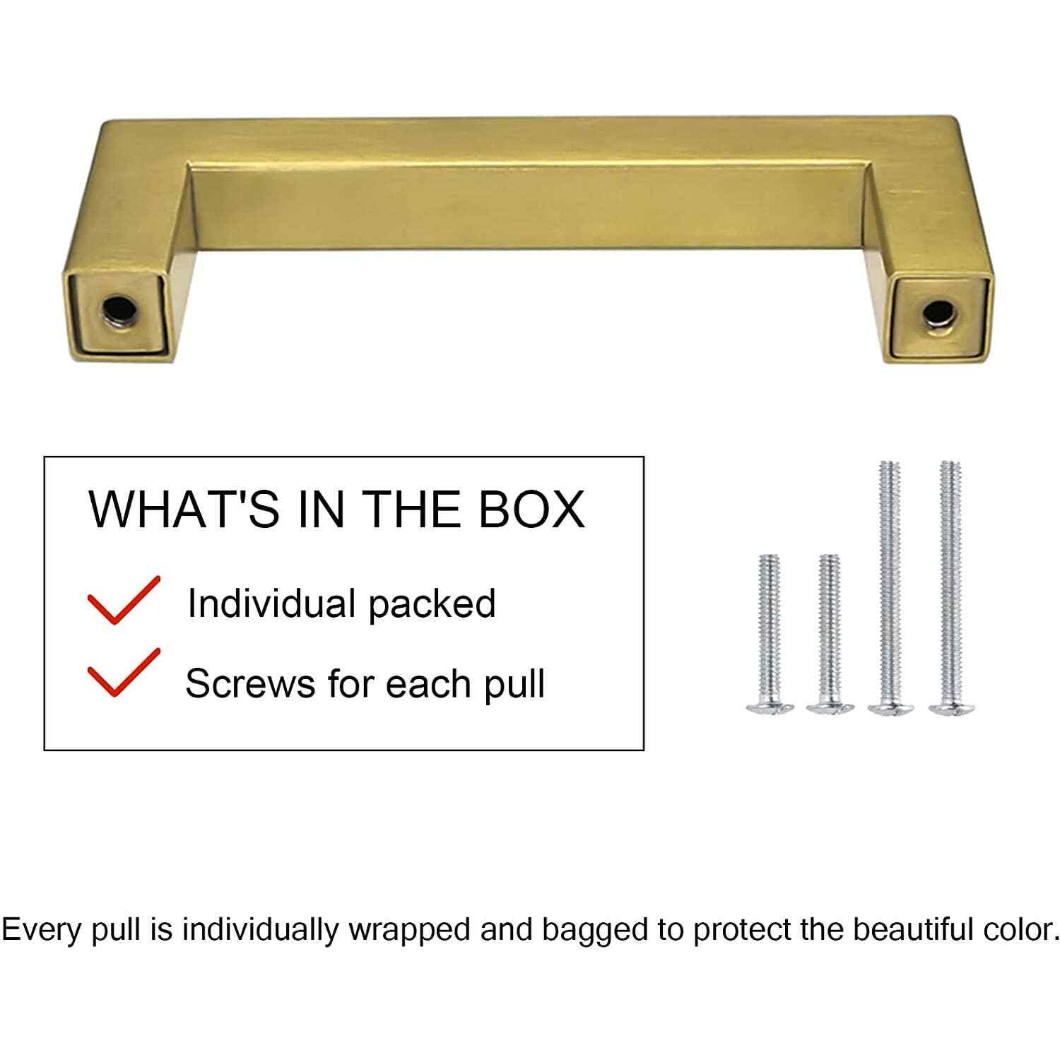 5 Pack of Bright Brushed Gold Look 4" C to C Drawer, Cabinet, Cupboard ...