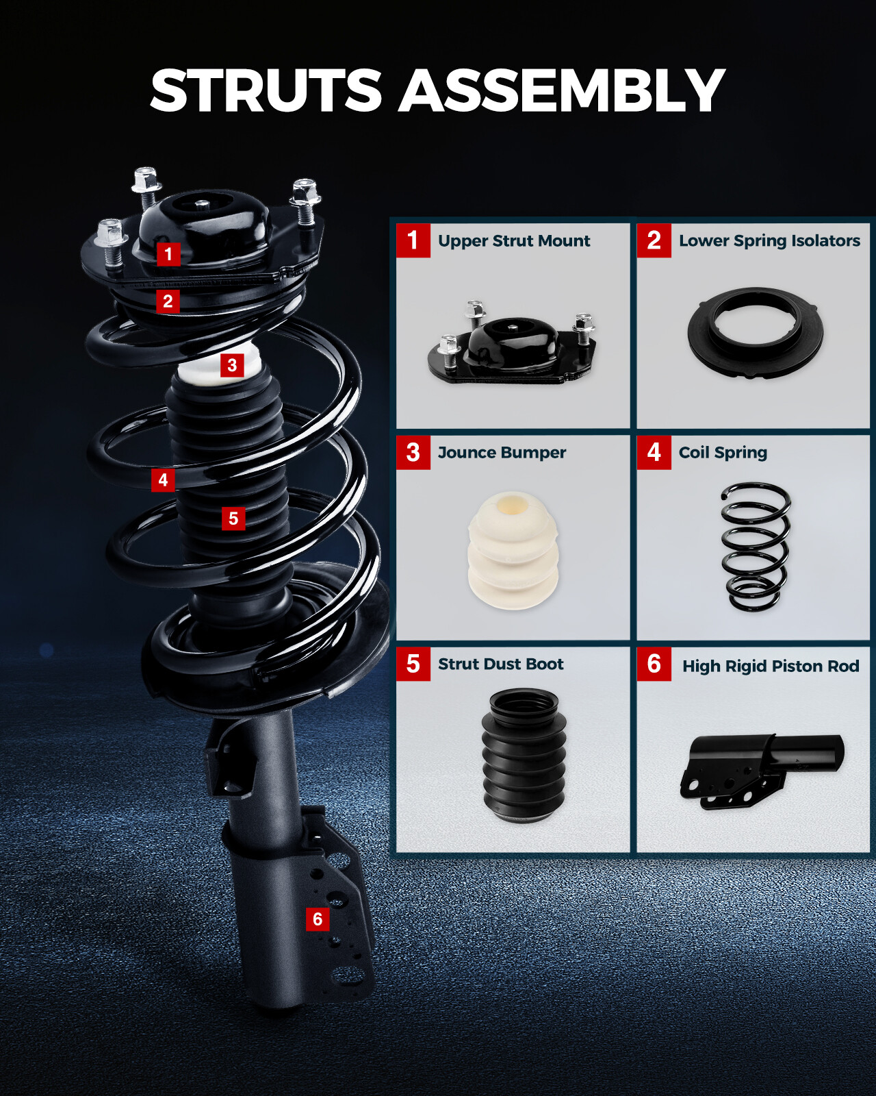 Rear Complete Struts Spring Assembly For Chevy Impala 00-2011 Monte ...