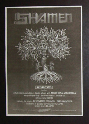 Shamen Axis Mutatis 1995 Small Poster Type Advert, Promo Ad | eBay