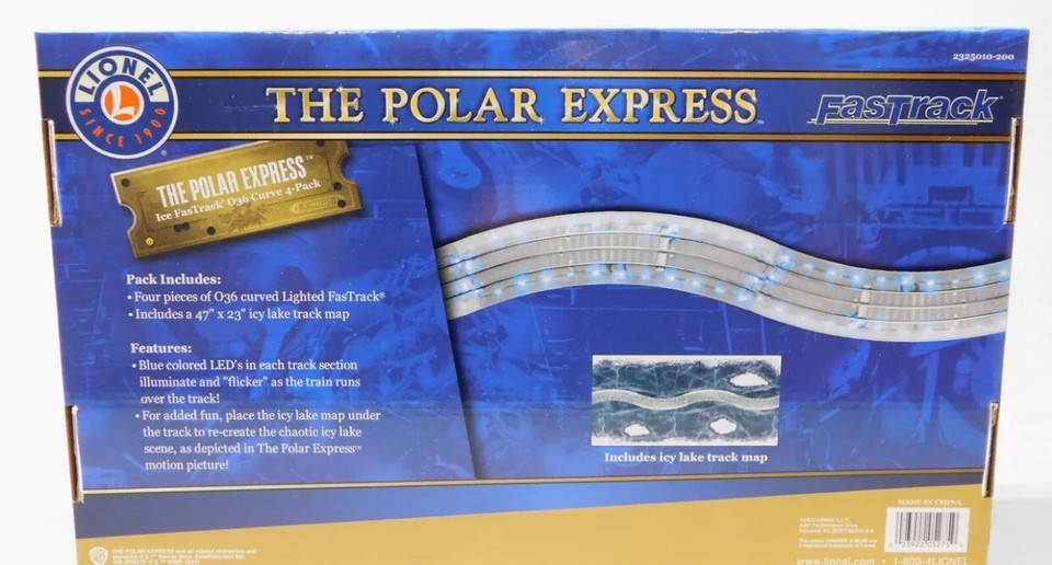 LIONEL POLAR EXPRESS LIGHTED BLUE ICE FASTRACK O-36 CURVES 2325010 O ...