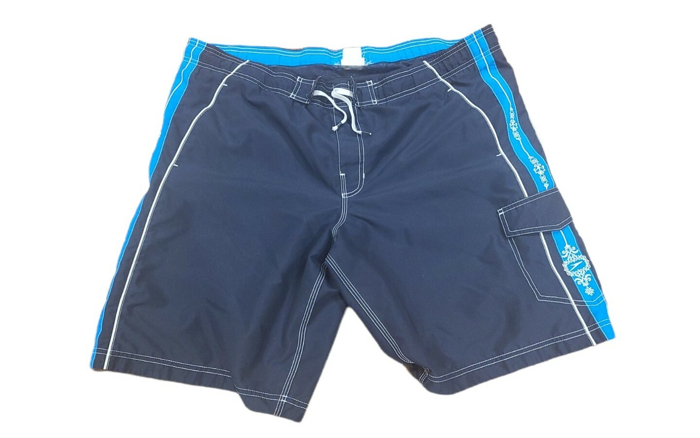 Speedo Dark Blue Light Blue Swim Trunks Mens Size Lar… - Gem