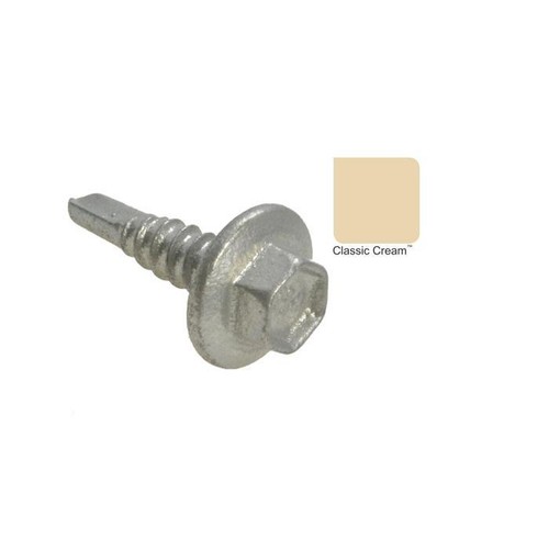 Qty 50 Hex Metal 10g-16 x 16mm CLASSIC CREAM / SMOOTH CREAM Colorbond ...