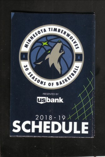 Minnesota Timberwolves--2018-19 Pocket Schedule--Team Store | eBay