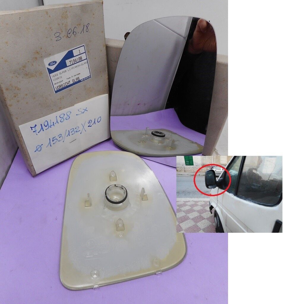 Left hand rear view mirror glass Ø 210x135/155 mm upper part Ford | eBay