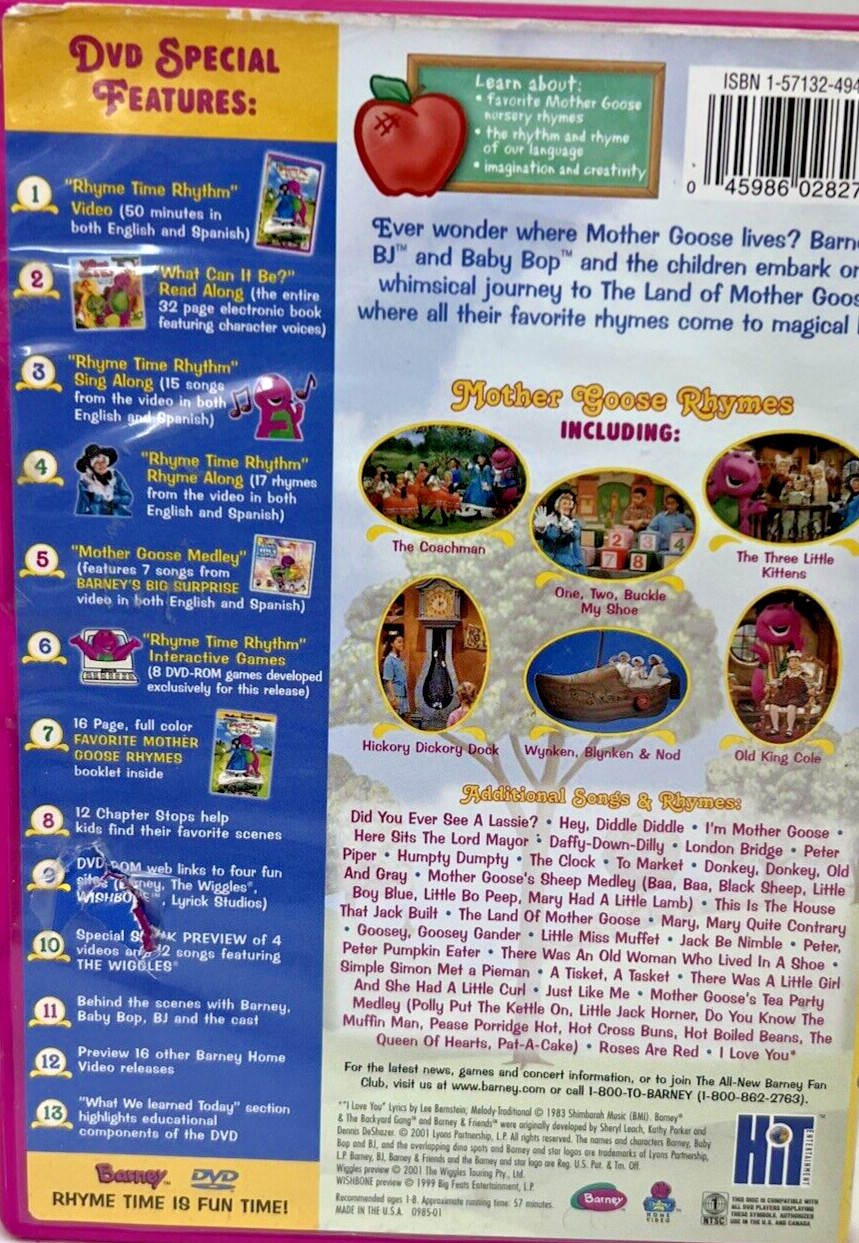 Vintage Barneys Rhyme Time Rhythm (DVD, | Grelly USA