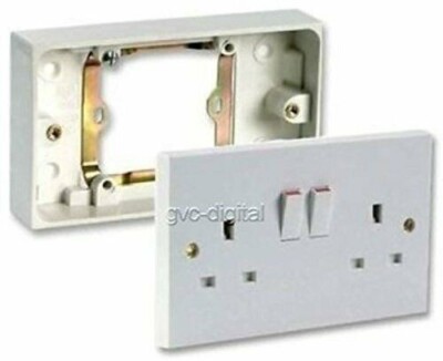 13 AMP Single To Twin Double Socket Converter Socket and Back Box | eBay UK