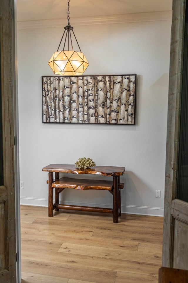 Southern Rustic Logwerks Log Console Table with Shelf Live Edge | eBay