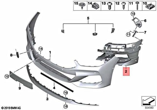 Genuine BMW G14 G15 840dX M850iX Insert Bumper Front Right 51118074788 ...
