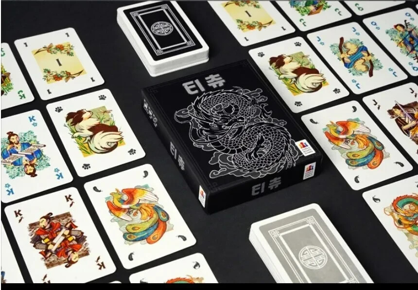 Korea Board Games Tichu Black Edition Card Team Battle Kpop Fun | eBay