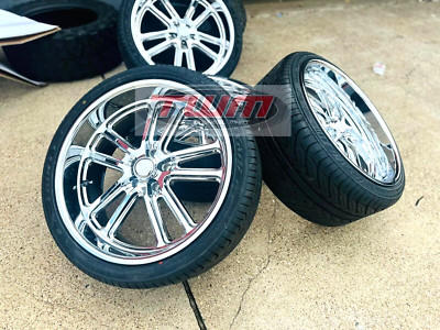 (4) 22" Stag Lexani U131 Bullet Wheels 5x5 | Chrome Plated | 10.5 ...