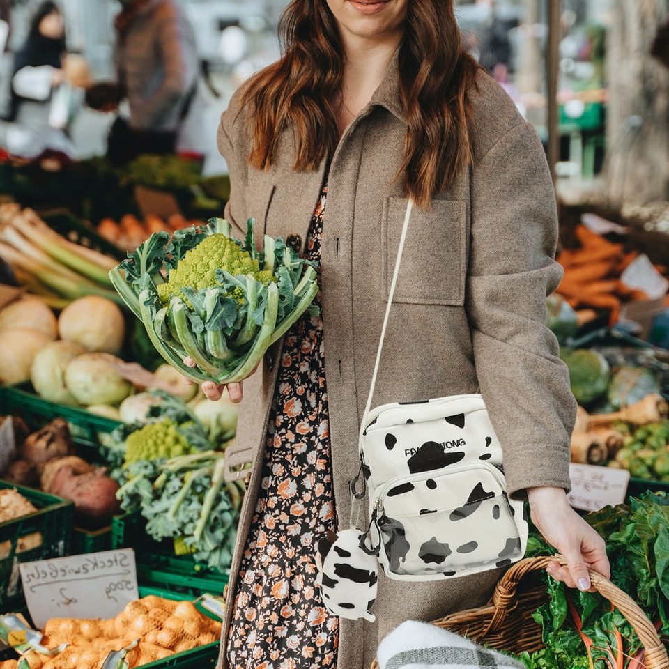 1pc Cow Crossbody Bag Cute Canvas Bag with Random Pendant Color | eBay ...