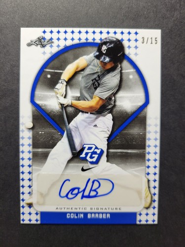 2018 Leaf Perfect Game COLIN BARBER #3/15 Blue Auto BA-CB2 Astros | eBay