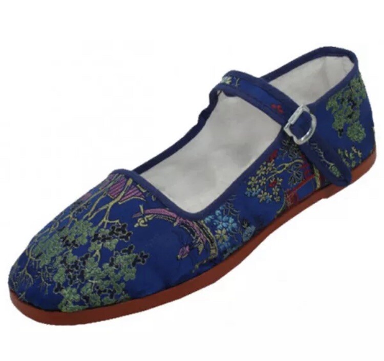 New Women's Brocade Mary Jane Shoes Flat Slip On Ballet Sandals Colors ...