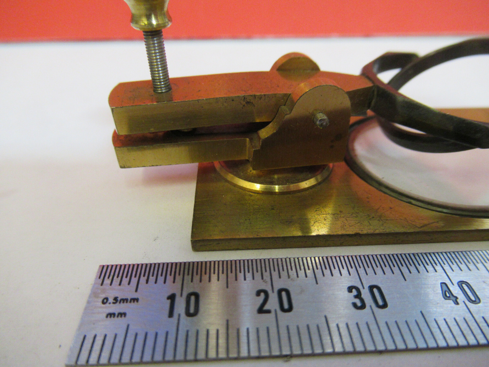 ANTIQUE BRASS NACHET STAGE ASSEMBLY FRANCE MICROSCOPE PART AS PICTURED ...