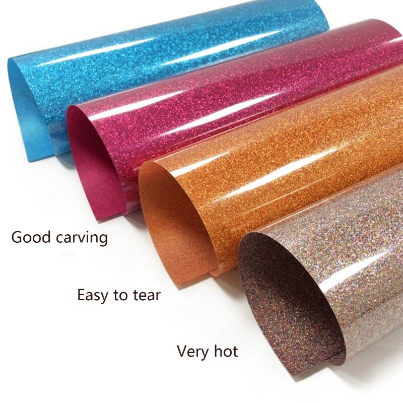 25x30.5cm Glitter Heat Transfer Film Roll Glitter Transfer Vinyls for T ...