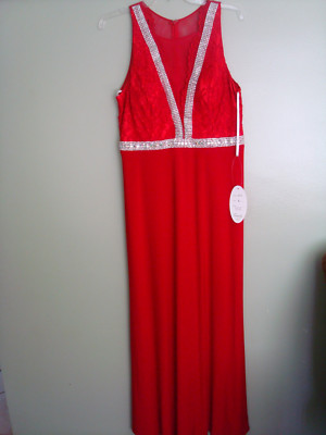 Cindy Collection USA 1442 Prom Red Long Dress size L New with Tags | eBay