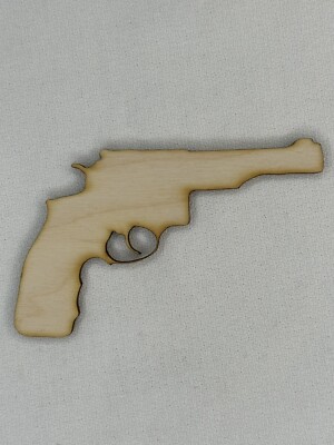 Custom Laser Cut Unfinished Pistol Gun Shape Wood Craft Cutout | eBay