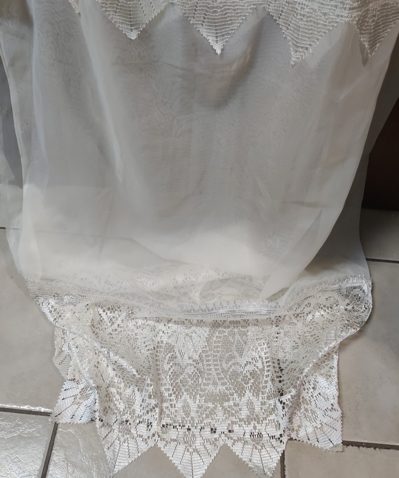 Interiors Design Curtain Panel 57"x85" Sheer Lace Valance Attached Off ...