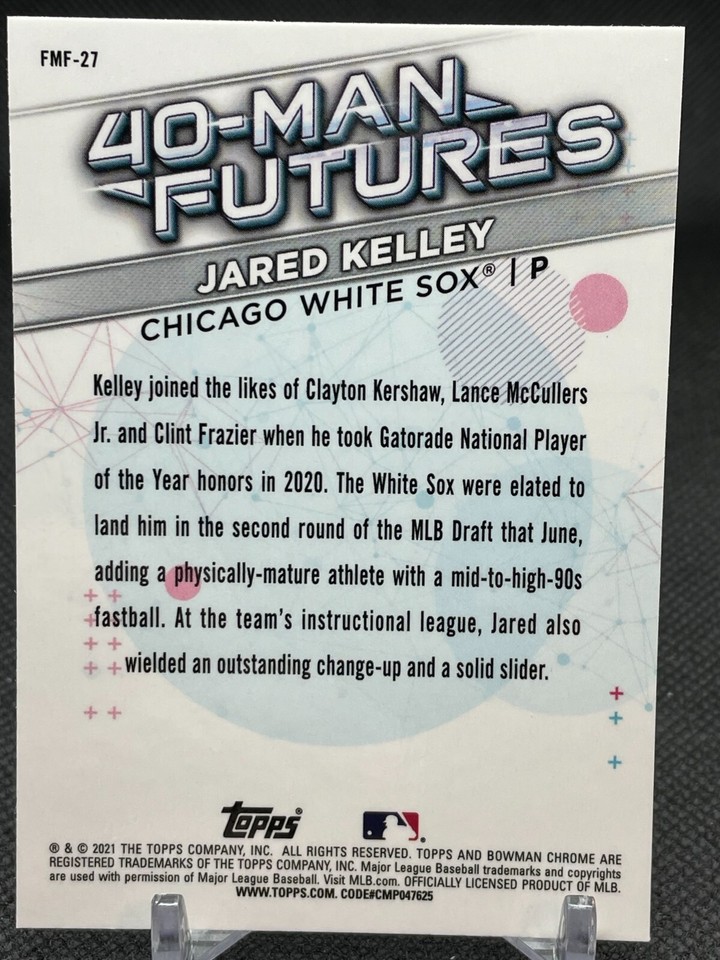 2021 Bowman Chrome Jared Kelley 40-Man Futures Insert Baseball Card | eBay