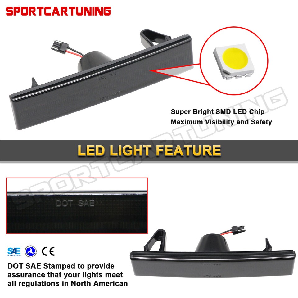 For 1986-1992 Toyota Supra Mk.3 Smoked LED Front Rear Bumper Side ...