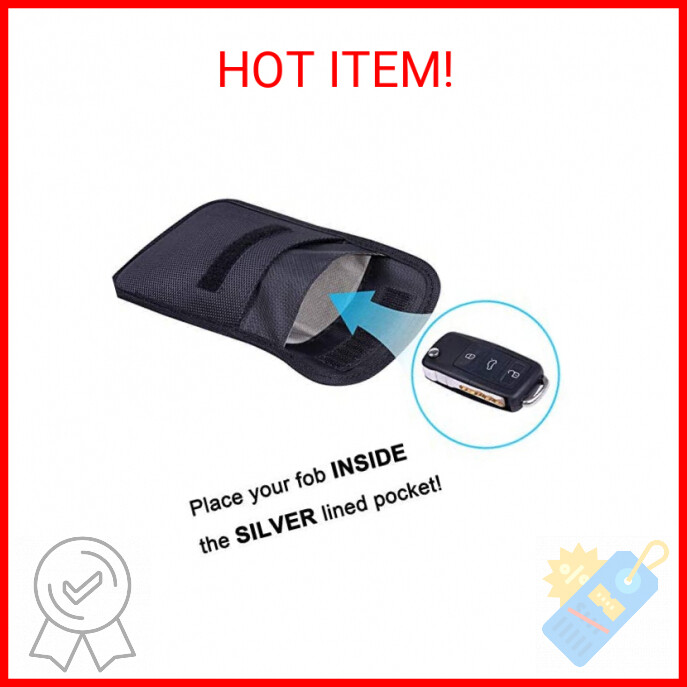 Faraday Bag for Key Fob, Wisdompro WP4694 RFID Key Fob Protector RF Car ...