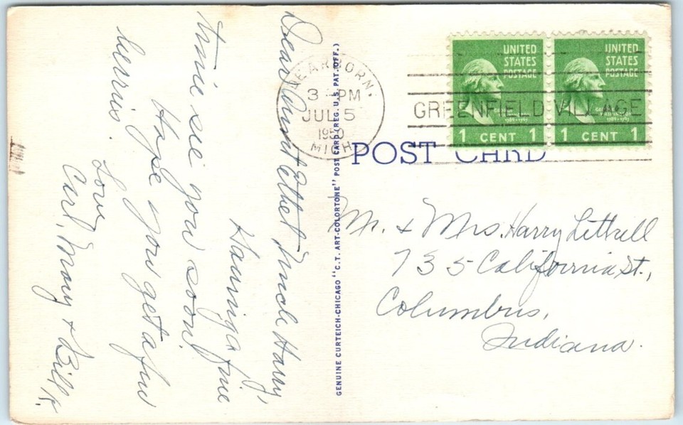 Postcard - Clinton Inn, Greenfield Village, the Edison Institute ...