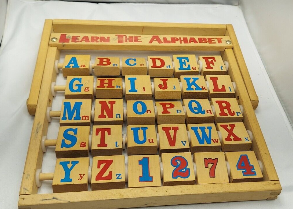 Alphabet Easel Wooden LettersPictures And Numbers | eBay