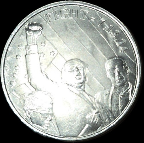1 oz Pure Silver .999Ag President Donald Trump Fight Coin – White House ...