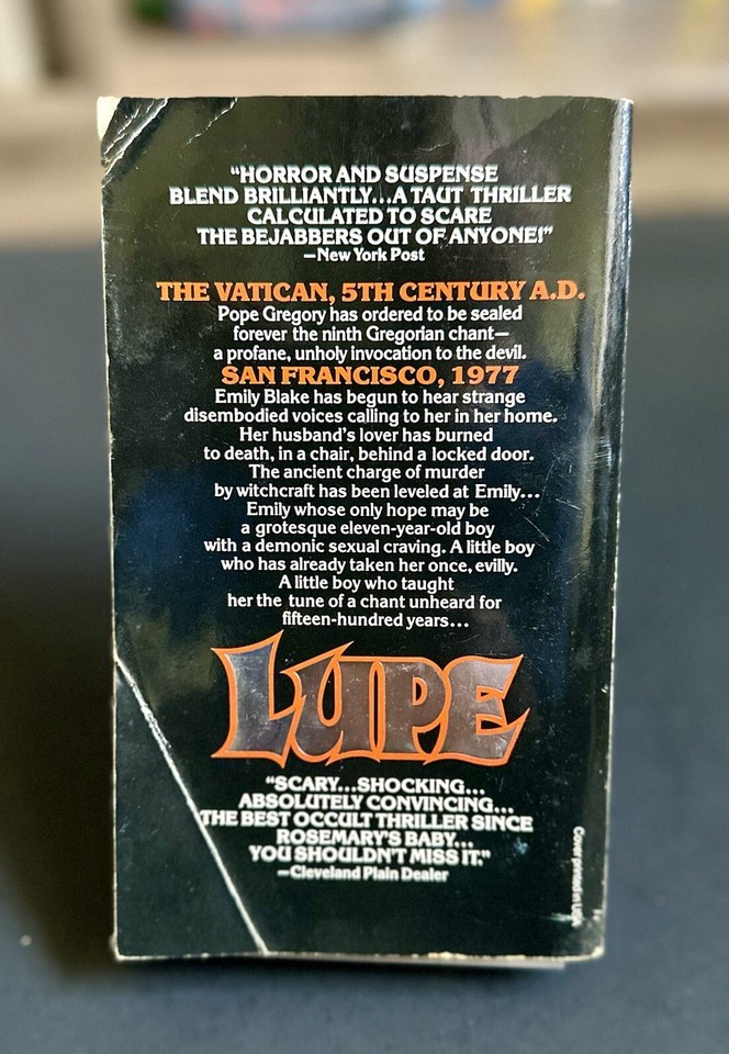 LUPE By Gene Thompson (Paperbacks From Hell) Vintage 1978 1st ...