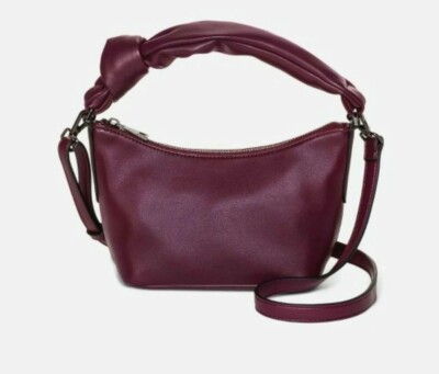 A New Day Knot Handbag Detachable Crossbody Strap Bag Burgundy Zip ...