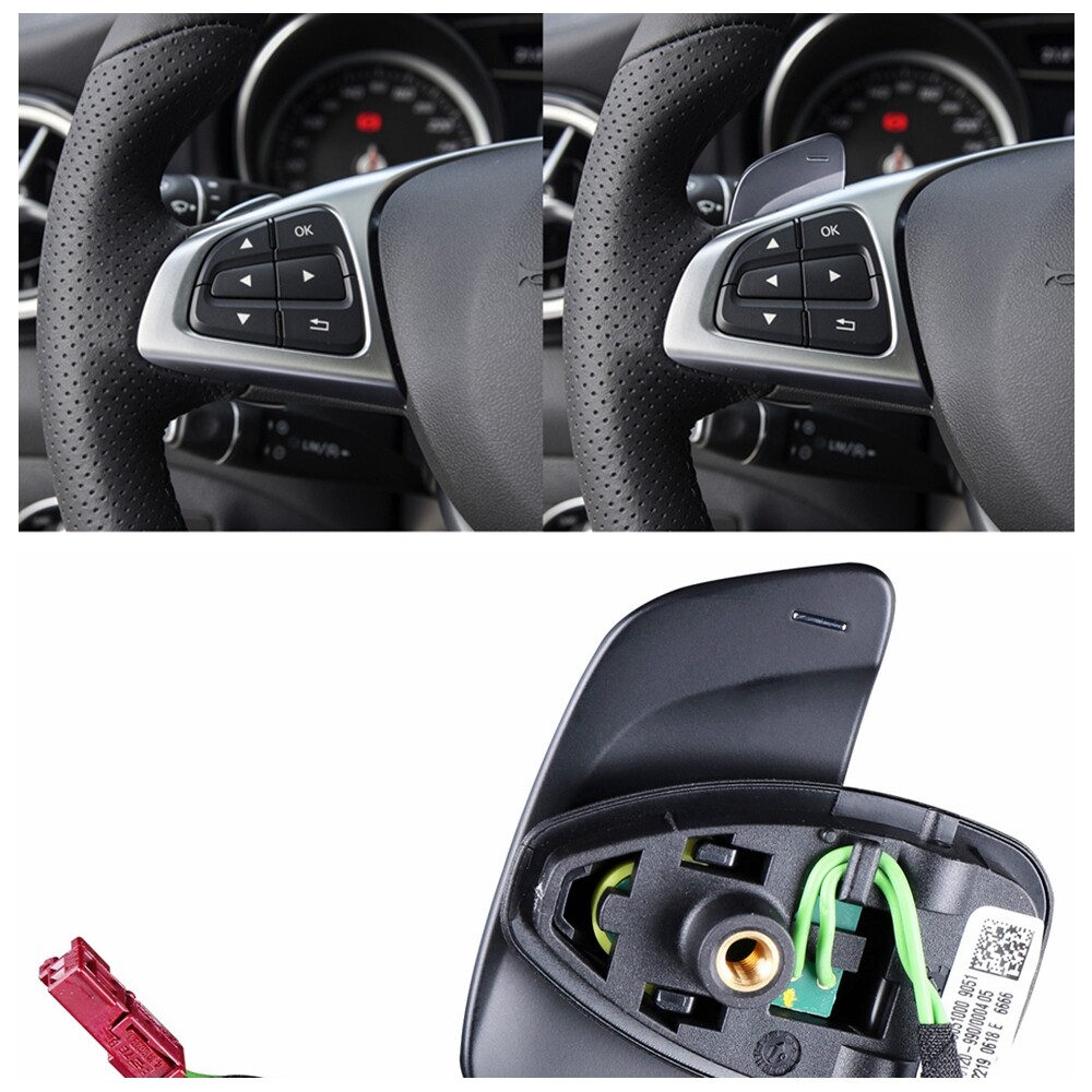 Black Steering Wheel Shift Paddle Shifter for Benz 2018-2021 C-Class ...