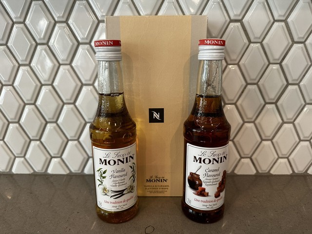 Nespresso Monin Coffee Espresso Mini Syrup Set Of Two -Vanilla Caramel ...