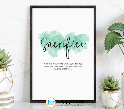 Sacrifice Definition Poster Motivational Inspirational Wall Art Office ...