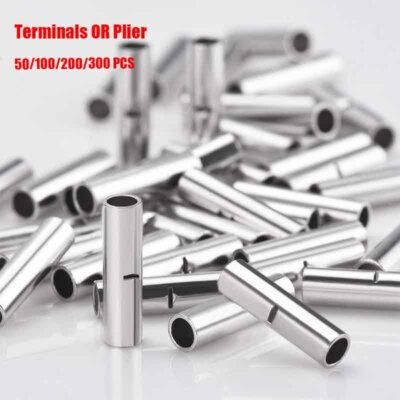 Non-Insulated Bare Copper Wire Butt Splice Connector Ferrule Crimp ...