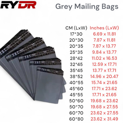 GREY Postal Bags Packaging Poly Parcel Mailing Packing Postage Sacks ...