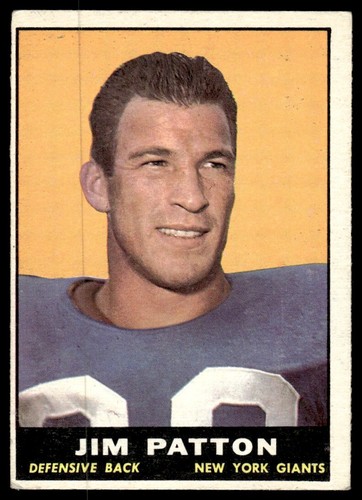 1961 Topps Jim Patton : New York Giants #92 | eBay