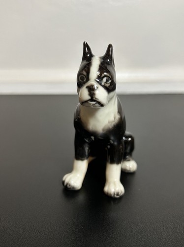 Vintage Boston Terrier Dog Figurine Statue Mid Century | eBay